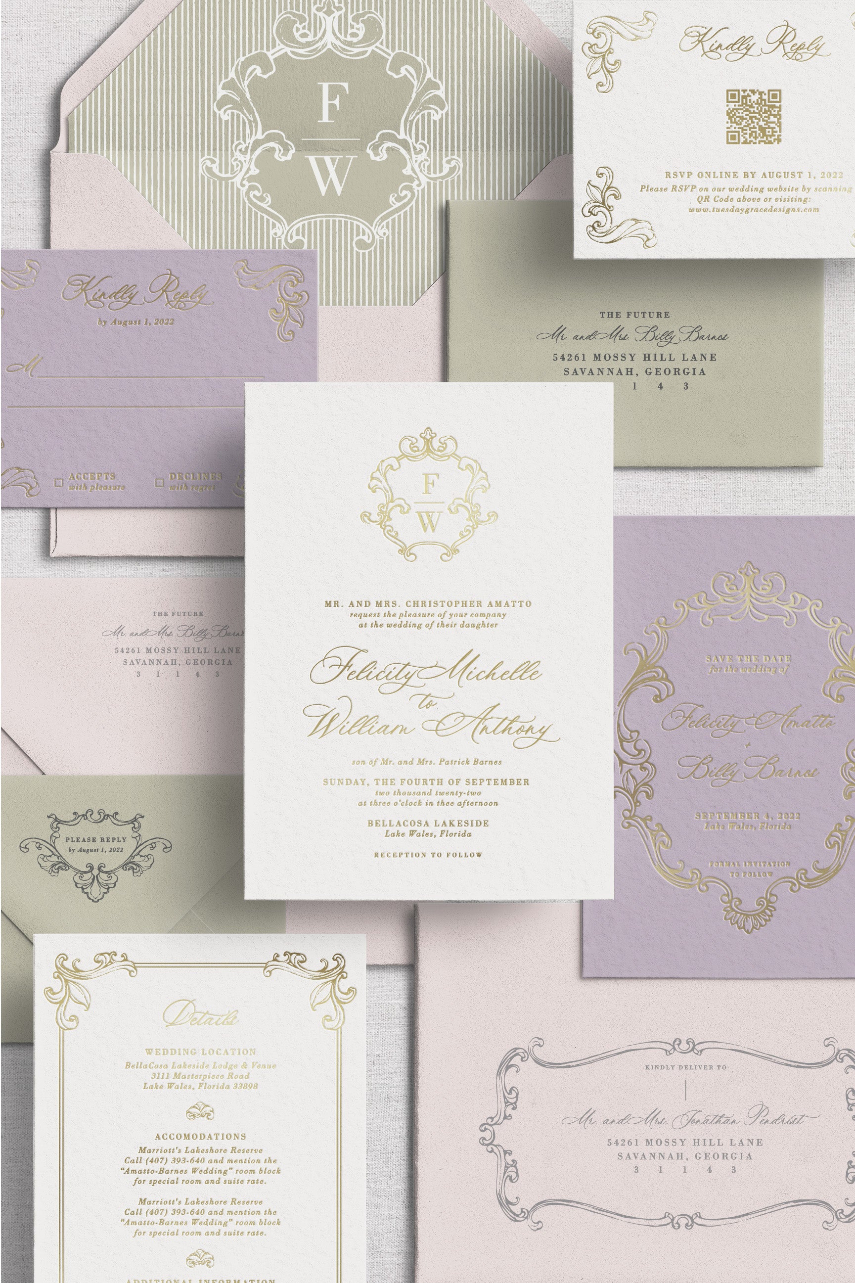 Semi-Custom Wedding Invitations & Paper Goods – Tuesday Grace Designs