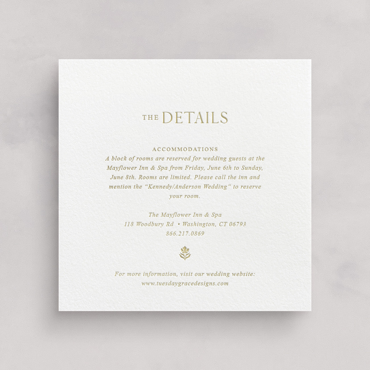 Cotswolds Square Wedding Information Cards | Personalized Wedding ...