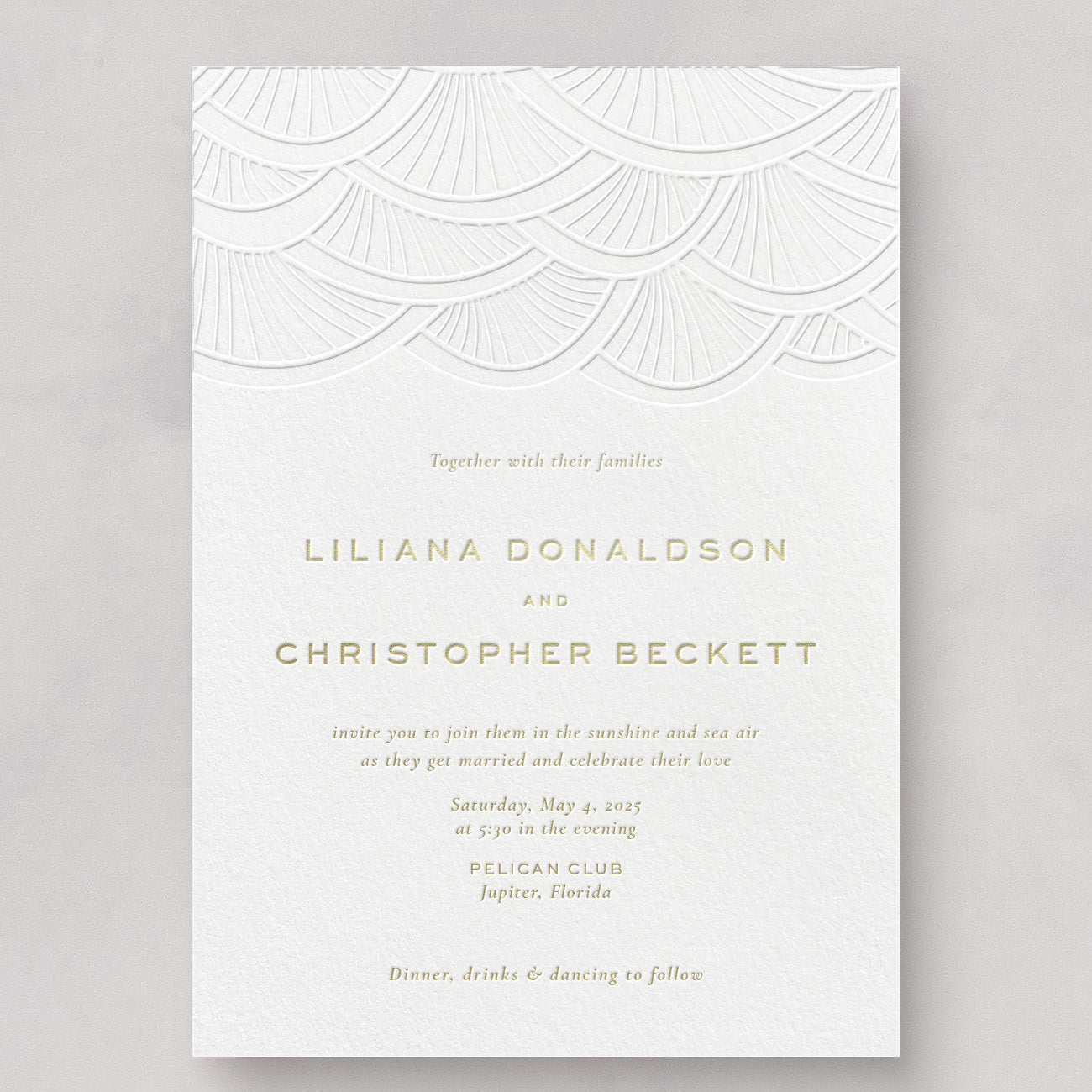 Seaside Wedding Invitation Collection | Gold Foil Stationery - Tuesday Grace Designs