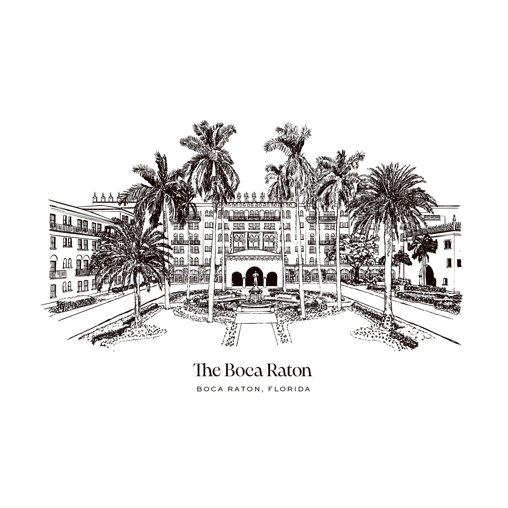 The Boca Raton Venue Illustration – Tuesday Grace Designs