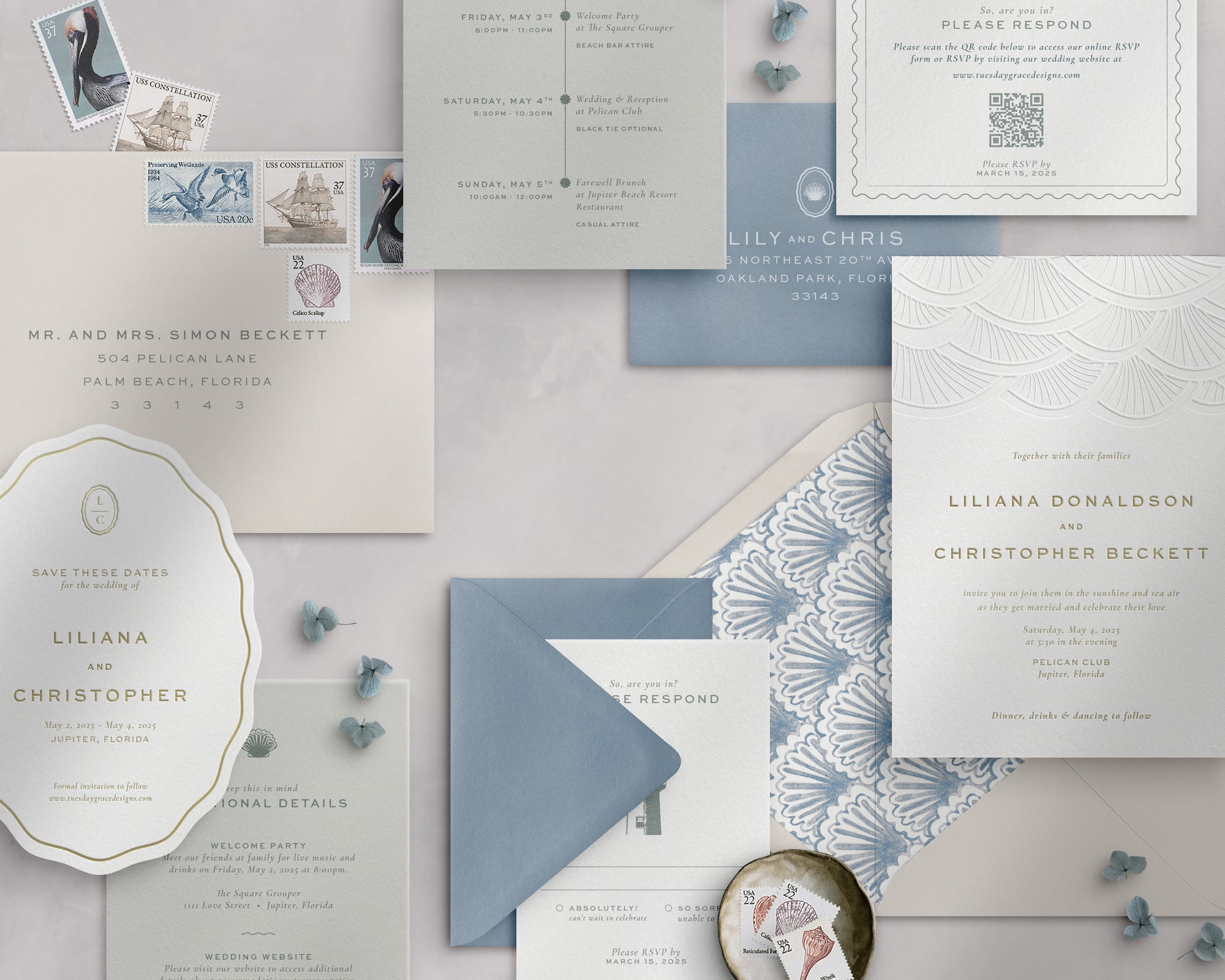 Semi-Custom Wedding Invitations & Paper Goods – Tuesday Grace Designs